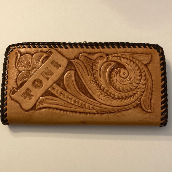 Vintage | Bags | Vintage Embossed Leather Wallet | Poshmark